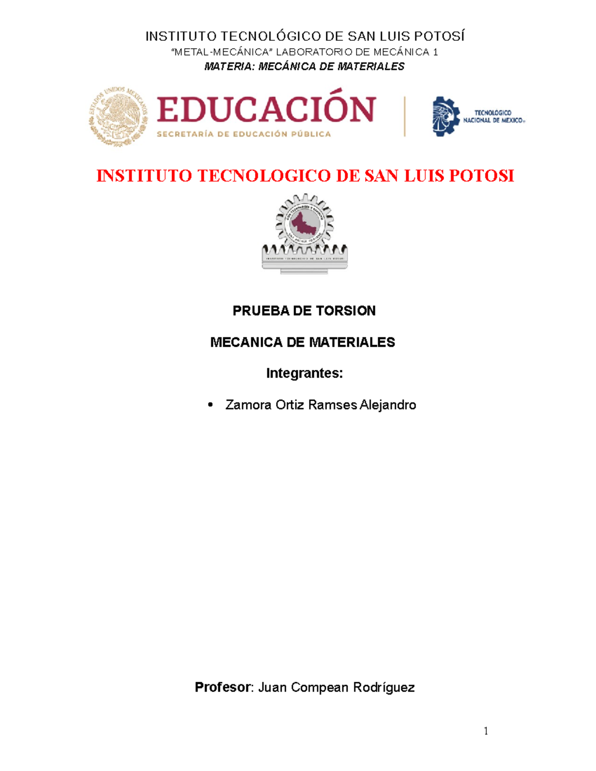 Practicas-MEC - wfwef - INSTITUTO TECNOLOGICO DE SAN LUIS POTOSI PRUEBA ...