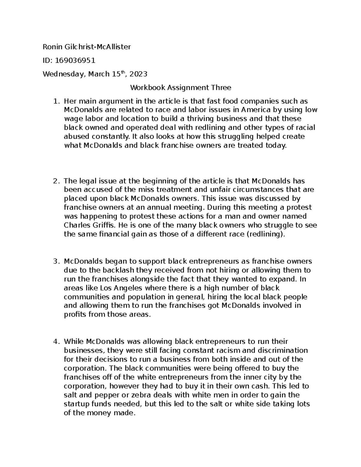 HI125 Work Book 3 - work book 3 assignment - Ronin Gilchrist-McAllister ...