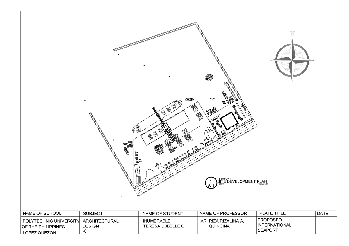 SDP - BS Architecture - SITE DEVELOPMENT PLANScale 1:2000 Mts SEAPORT 1 ...