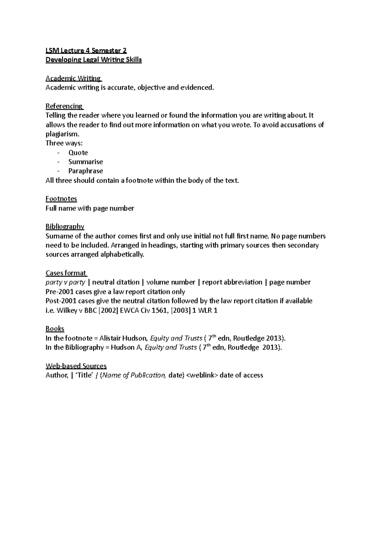 LSM Lecture 4 Semester 2 - LSM Lecture 4 Semester 2 Developing Legal ...