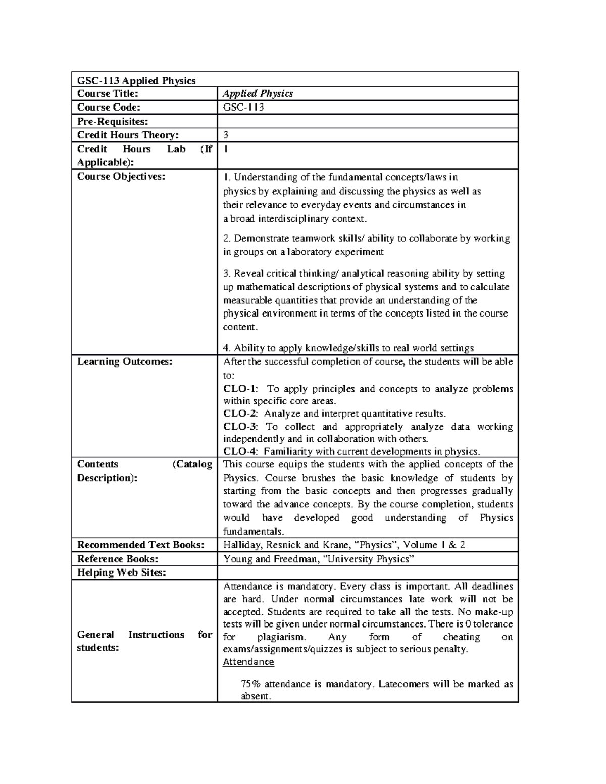 Applied-Physics - This course is designed to get familiar and ...