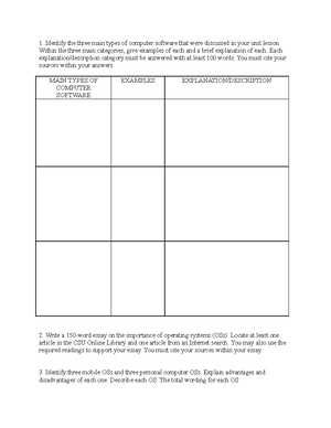 Types of Computer Software and Importance of Operating Systems - Studocu