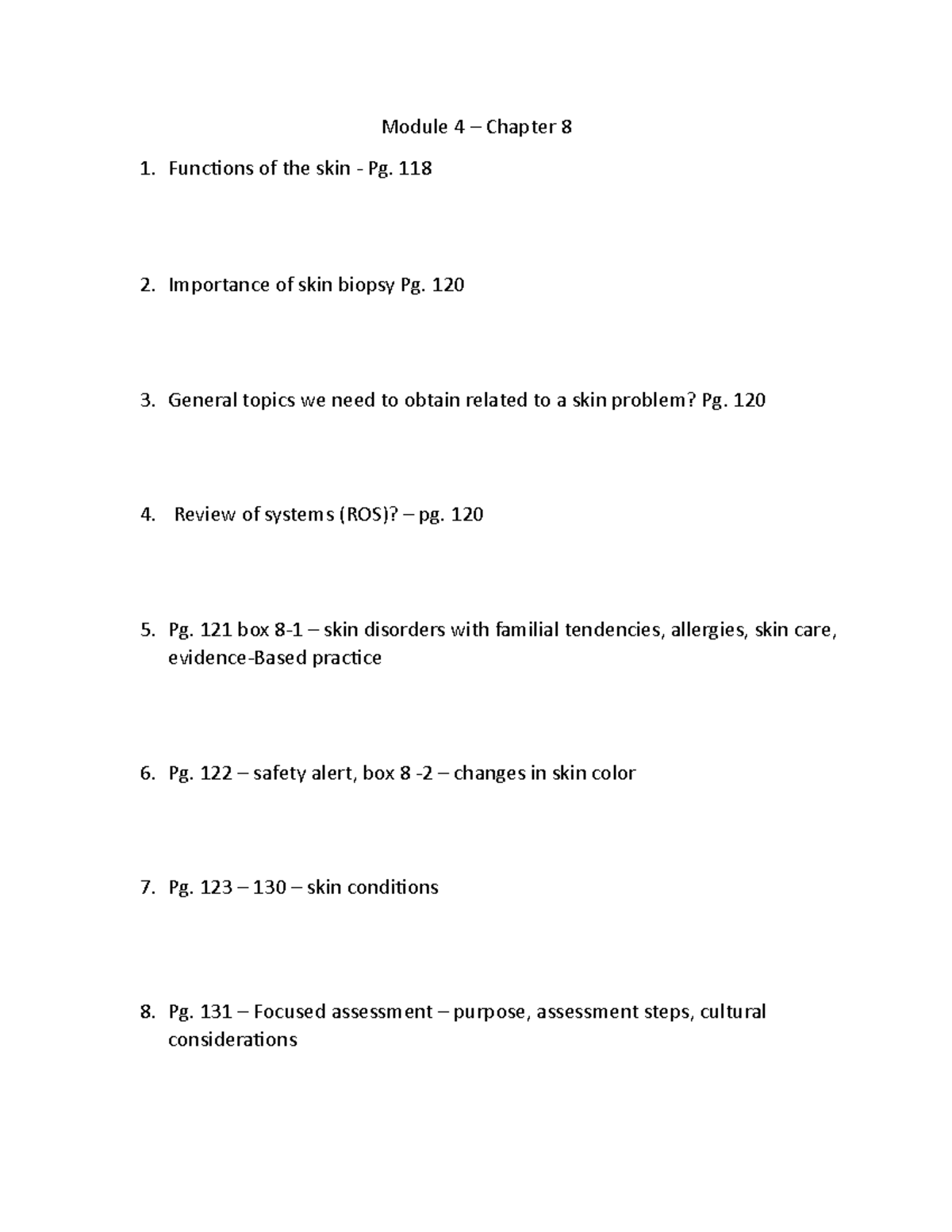 Module 4 - Lecture notes - Functions of the skin - Pg. 118Module 4 ...