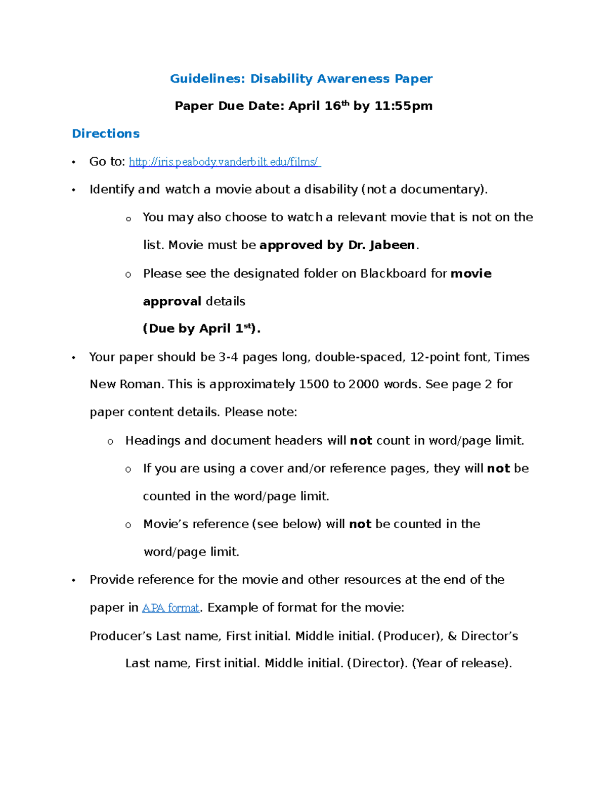 Guidelines Disability Awareness Paper - peabody.vanderbilt/films ...