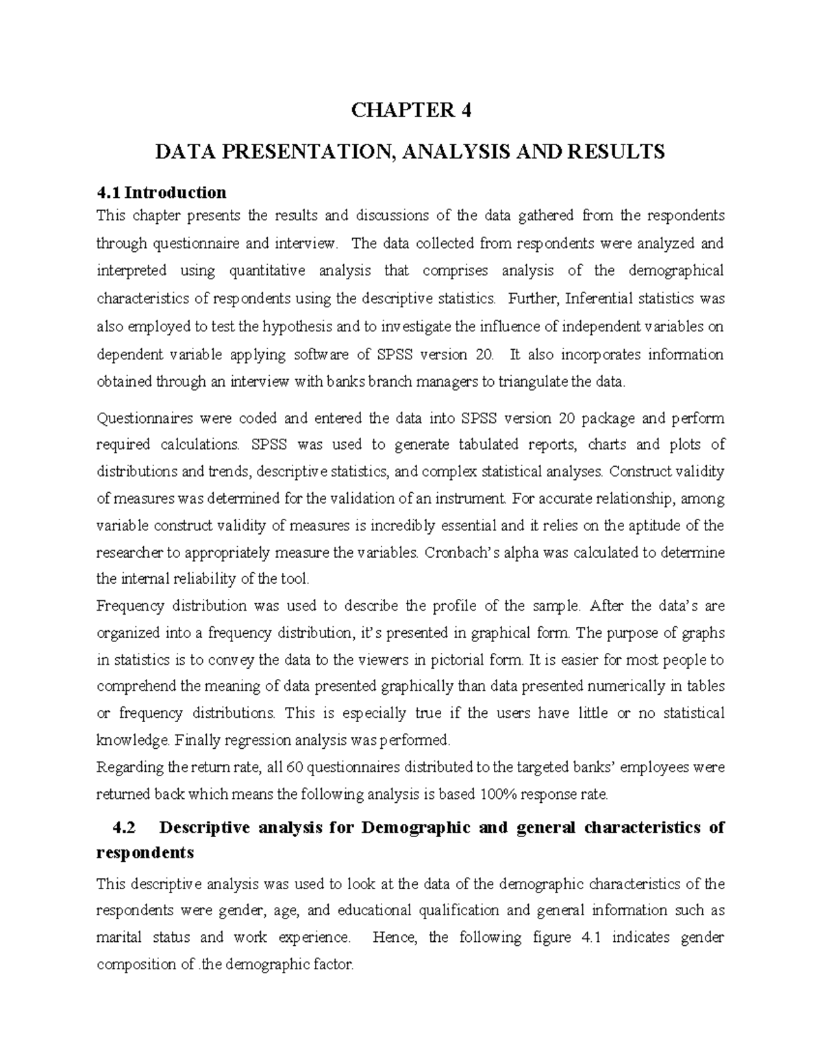 Chapter 4 - CHAPTER 4 DATA PRESENTATION, ANALYSIS AND RESULTS 4 ...