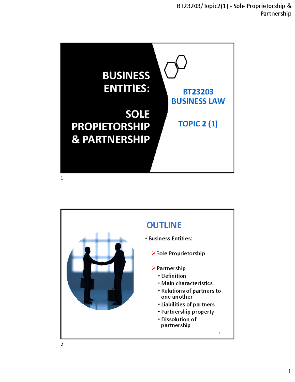 2. Lecture Topic 2 1 Sole Proprietorship and Partnership 6279d4e5176184 ...
