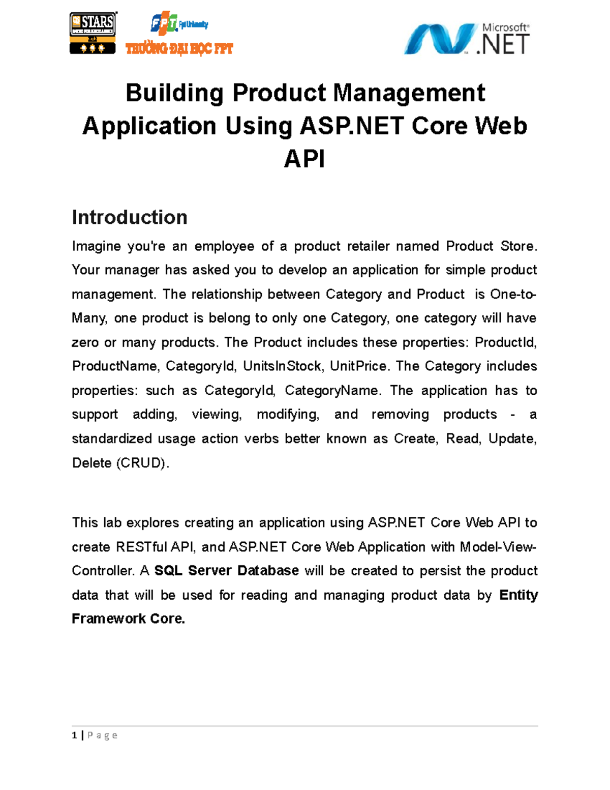 Lab01 Product Management Using ASP.NET Core Web API - Building Product Management Application ...