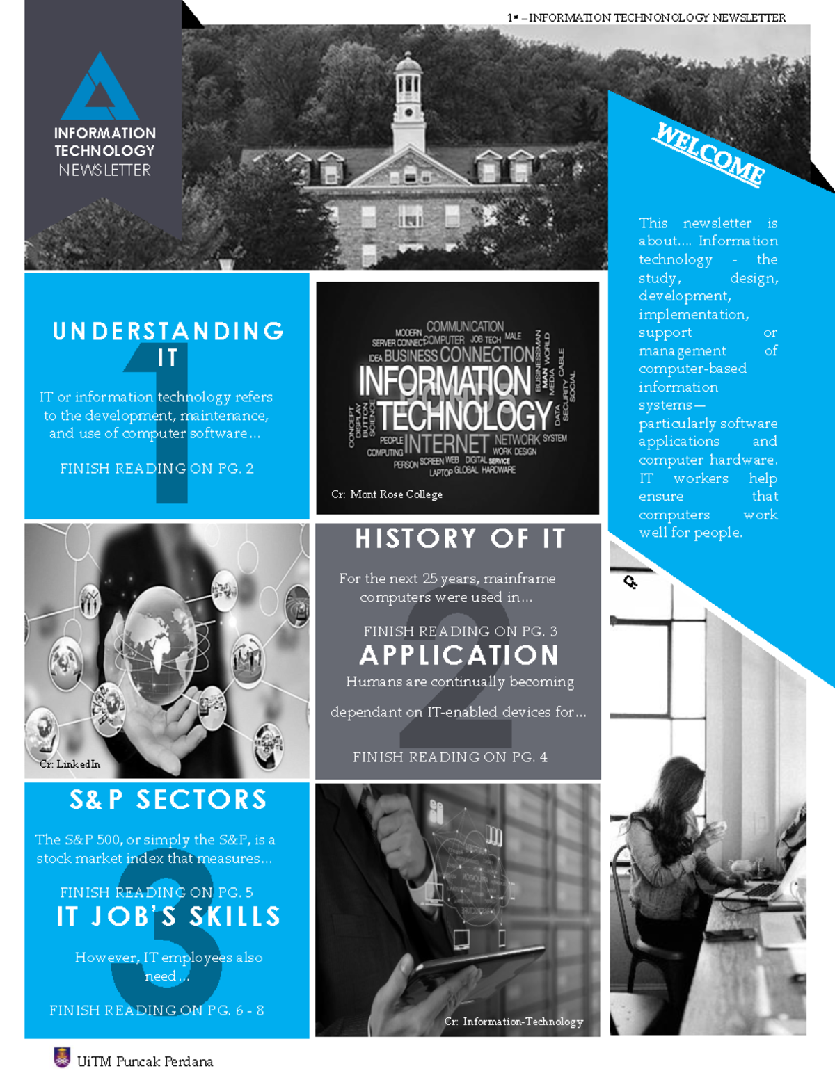 IMC401 Information Technology Assignment 1 (Newsletter) - 1 st ...