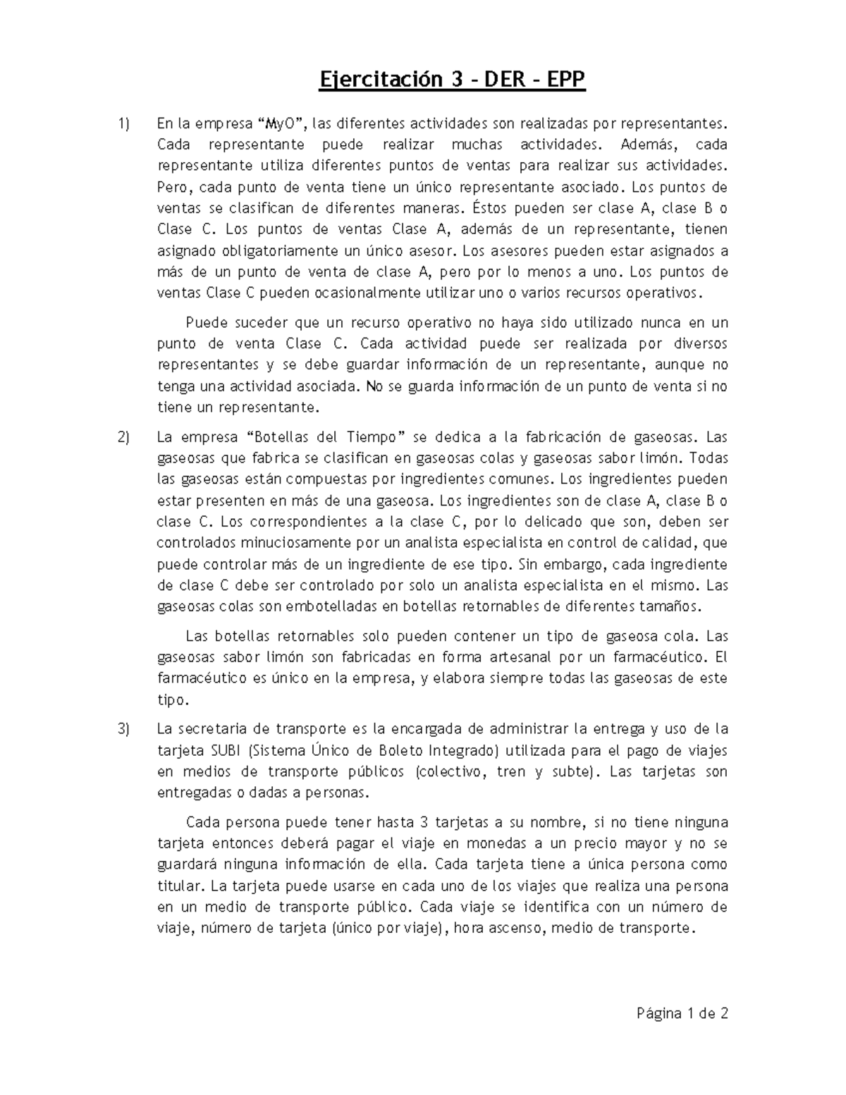 05 Ejercitación 3 - DER - EPP - 2023 - Ejercitación 3 – DER – EPP ...