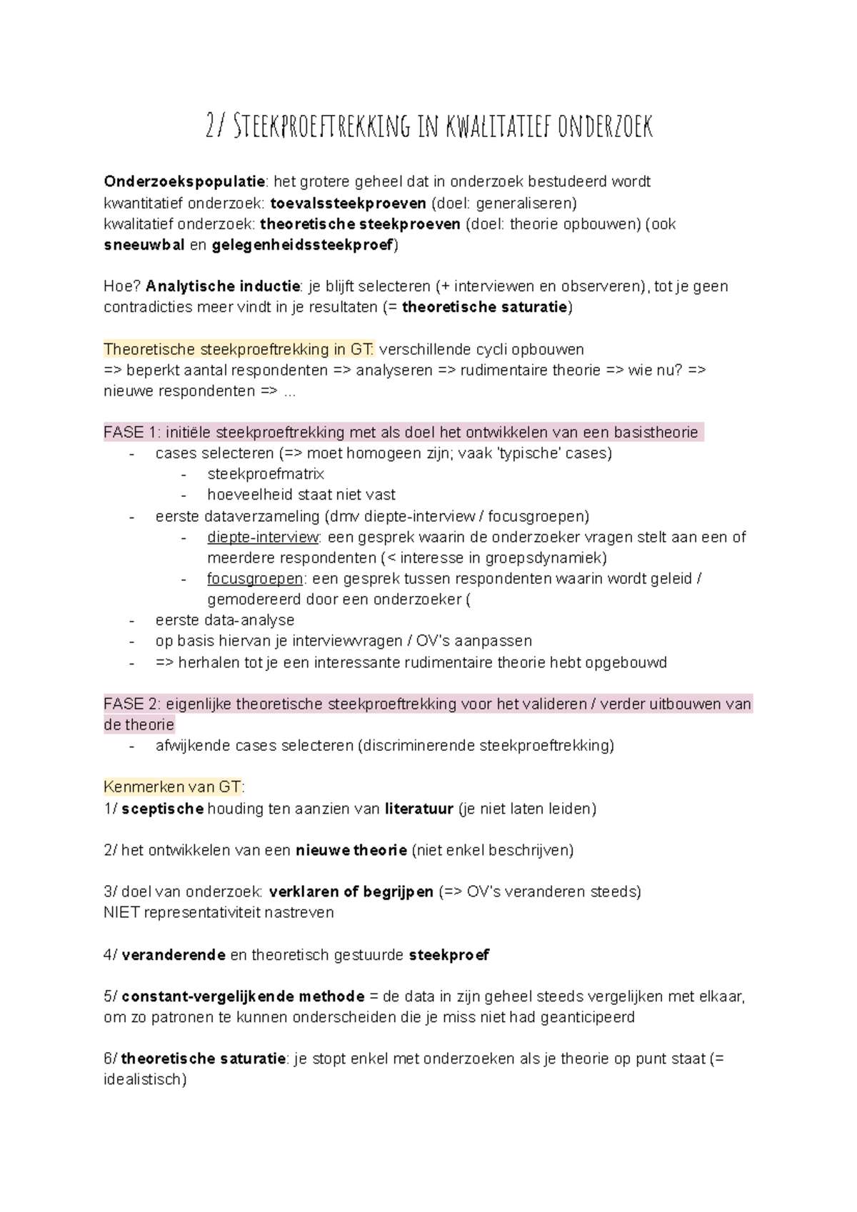 2/ Steekproeftrekking in kwalitatief onderzoek - 2/ Steekproeftrekking ...