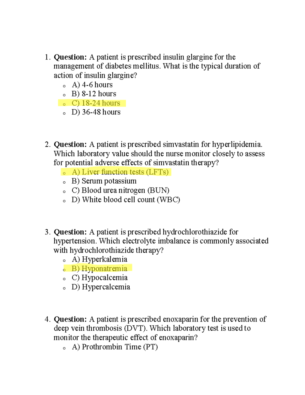 Final Review - Pharm - 1. Question: A patient is prescribed insulin ...
