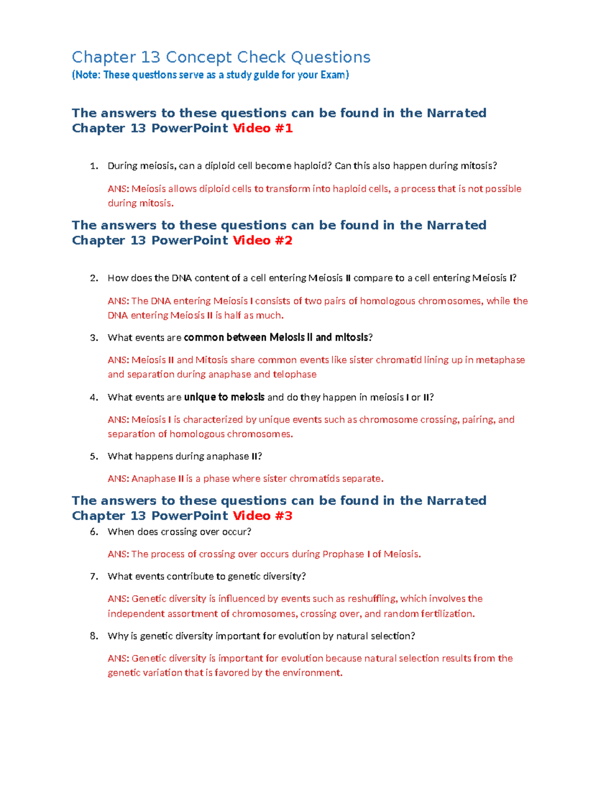 Chapter 13 Meiosis concept check-1 - Chapter 13 Concept Check Questions ...