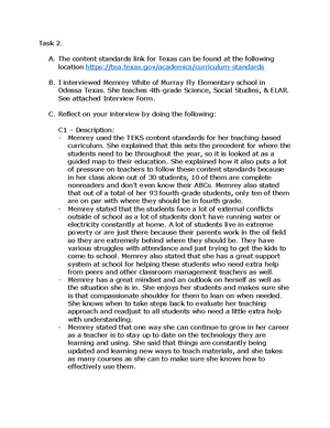 Task 1 - Task 1 Passed - 1 D090 Task 1 A. The three videos that I chose ...