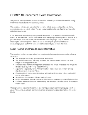 Comp 110 - notes - Copm 110 Array Elements - An individual unit in an ...