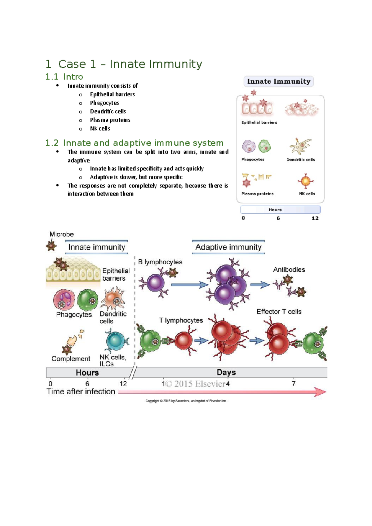 Immunotech summary case 1 - 1 Case 1 – Innate Immunity 1 Intro Innate ...