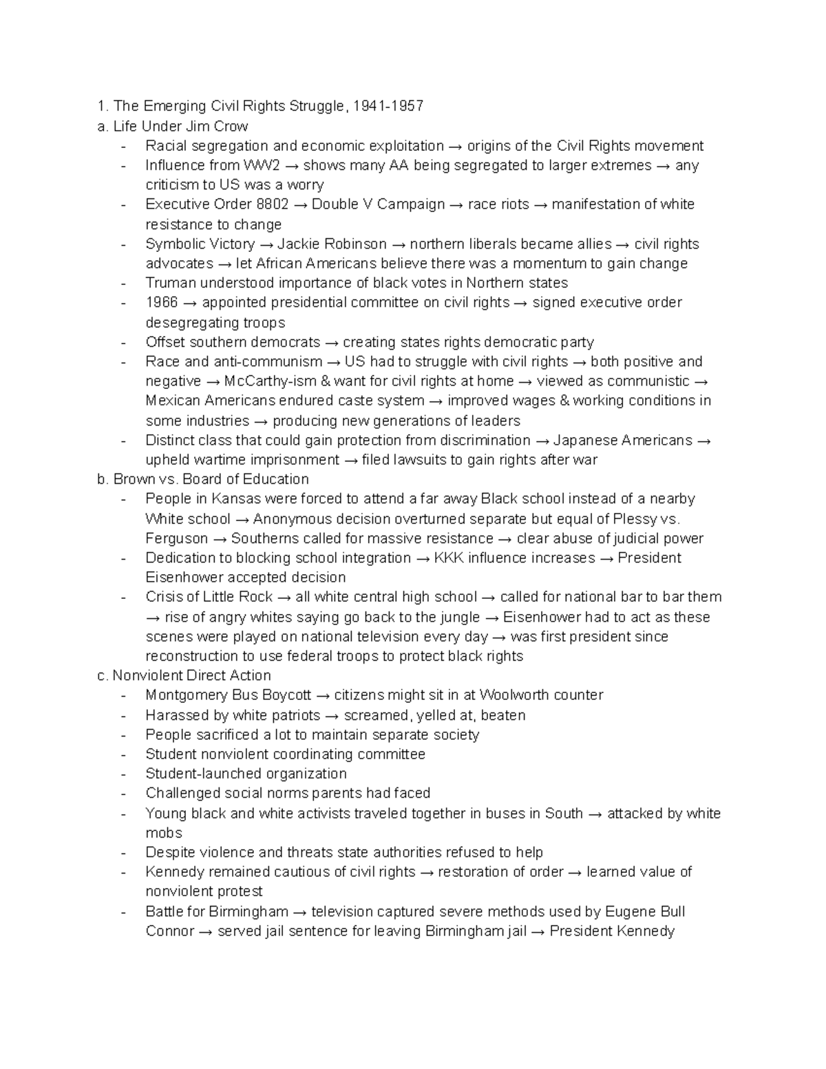 Chapter 27 Notes - The Emerging Civil Rights Struggle, 1941- a. Life ...