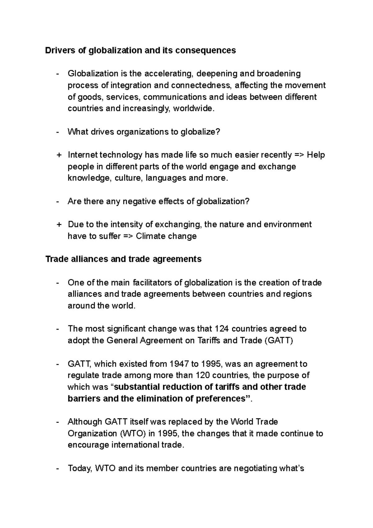 Week 4 International management - Drivers of globalization and its ...
