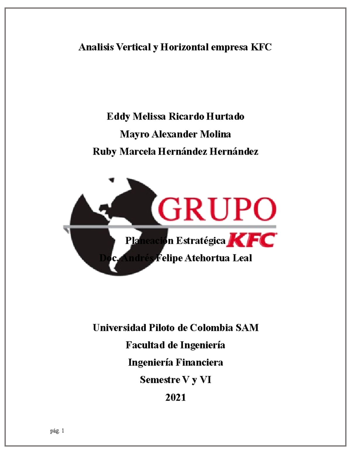 Analisis vertical y horizontal de kfc - Analisis Vertical y Horizontal ...