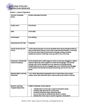 Clinical Field Experience B Lesson Plan Design - LESSON PLAN TEMPLATE ...