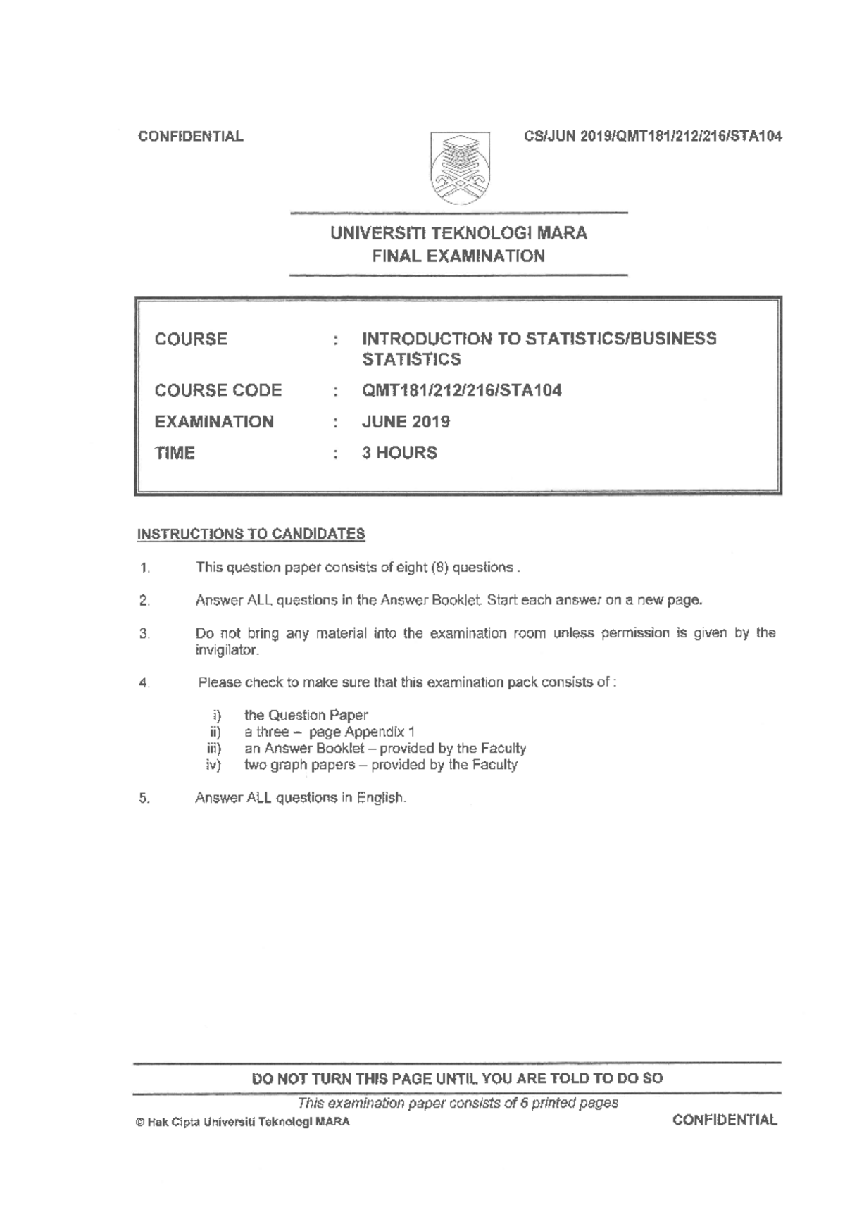 Faculty Computer Sciences AND Mathematic 2019 Session 2 - PRA- Diploma ...