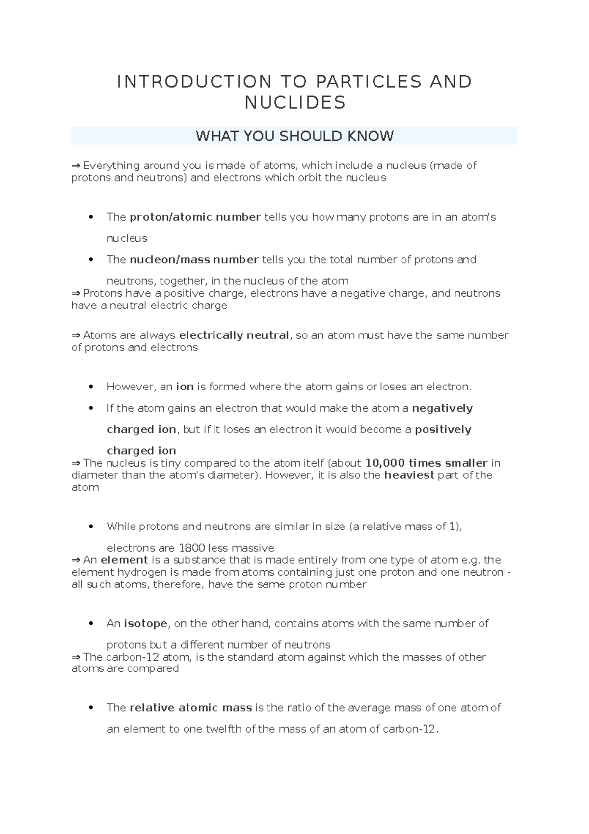 Introduction TO Particles AND Nuclides - INTRODUCTION TO PARTICLES AND ...