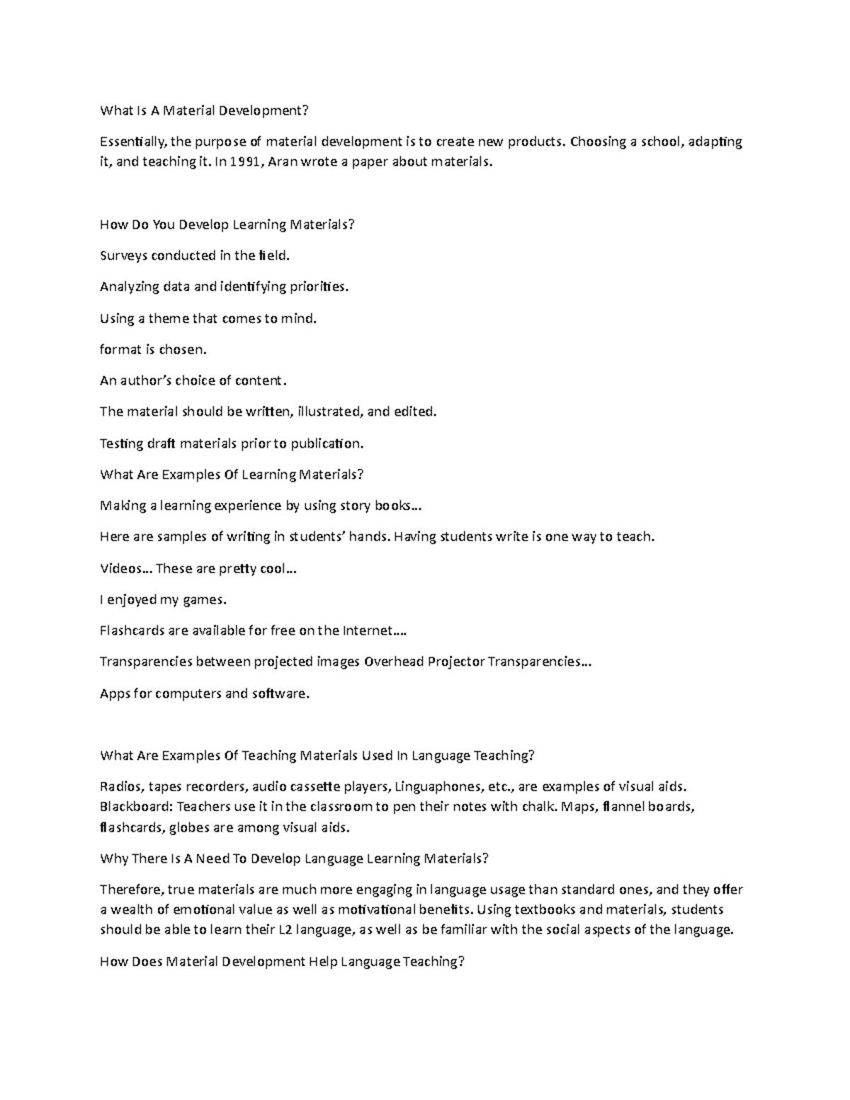 What Is A Material Development - What Is A Material Development ...