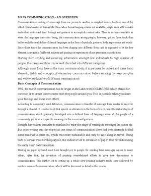 Introduction to Mass Communication - Converging Media: A New ...