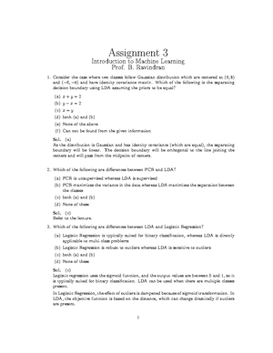 Assignment 5 - B. Ravindran The last layer of ANN is linear for and softmax for. (a) Regression ...