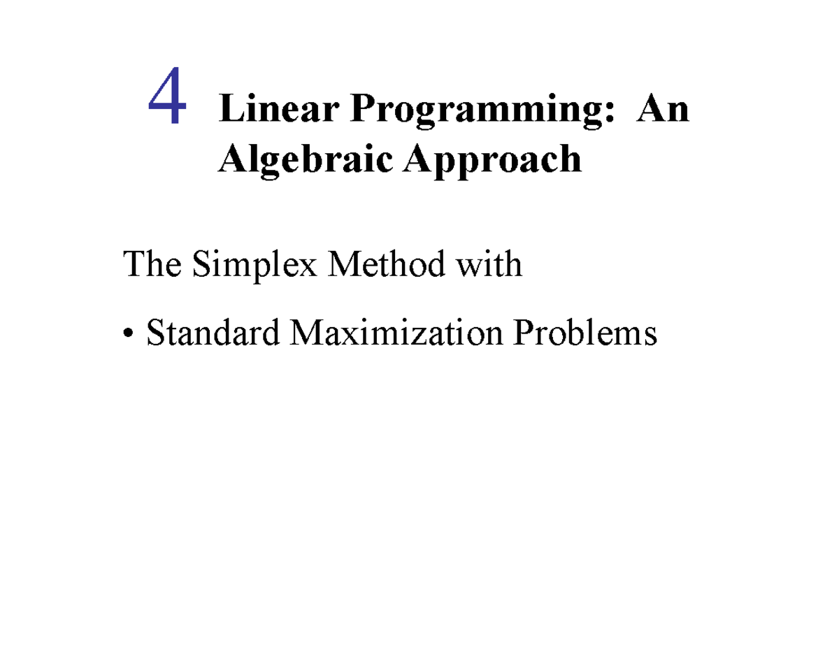 PP Chapter 04 LP Simpex method [Compatibility Mode] - Linear ...