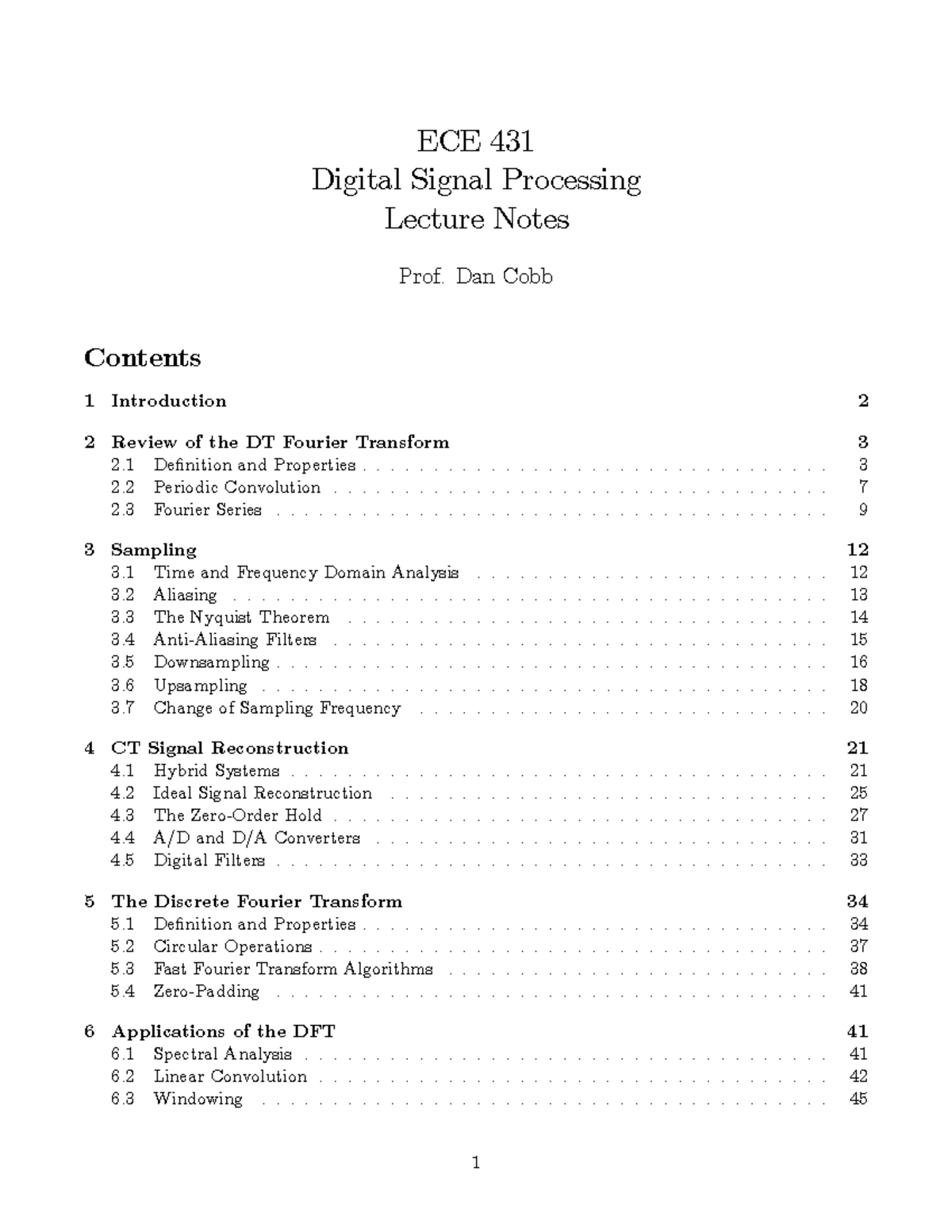 431Notes - electronic communication engineering - Digital Signal ...