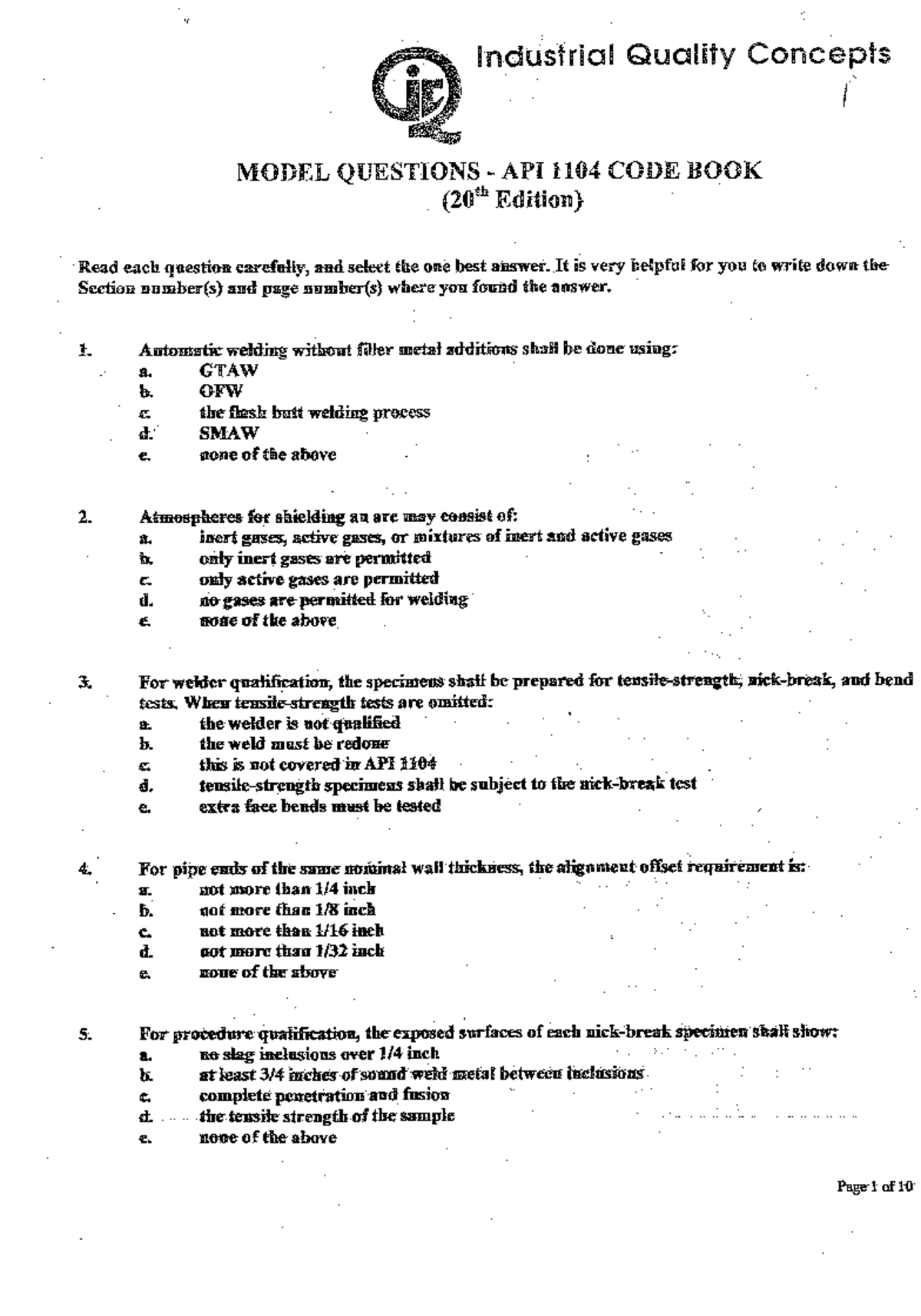 Question-api-1104 - Sample Questions and Answer - Me 535 - Studocu