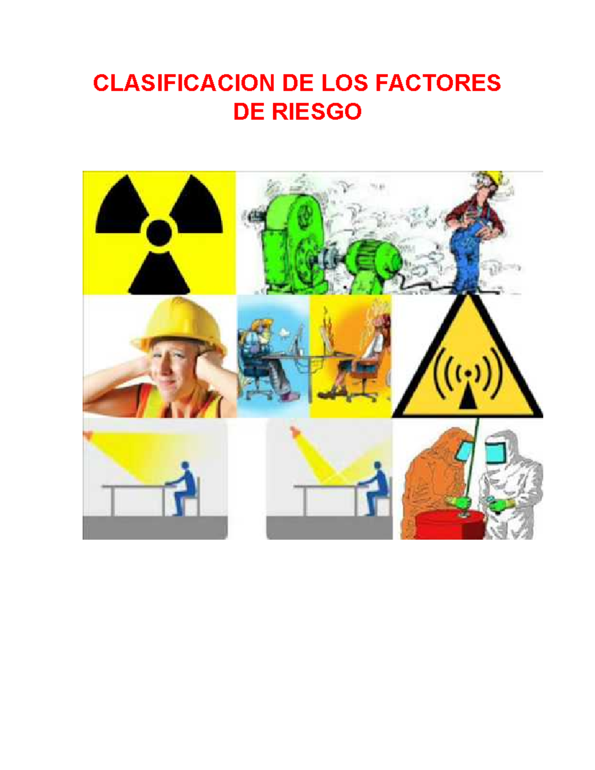 Clasificacion DE LOS Factores DE Riesgo - CLASIFICACION DE LOS FACTORES DE RIESGO UNIVERSIDAD ...