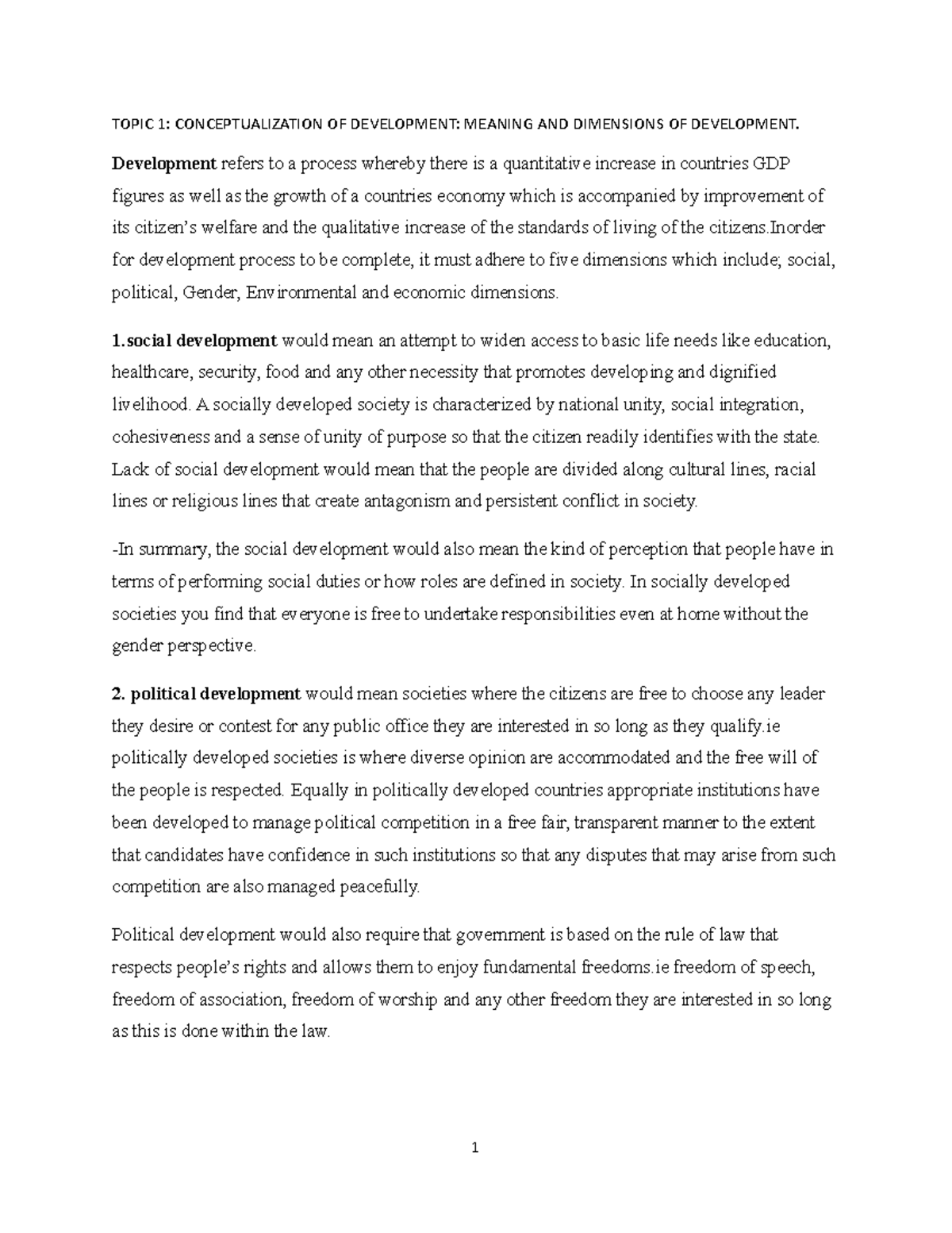 FULL Lecture Notes-CCS 002- Fundamentals OF Development AND ITS ...