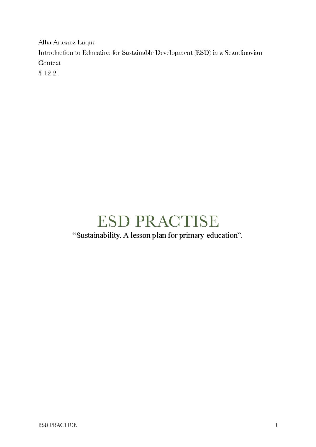 ESD Practise 5-12-21 - Introduction to Education for Sustainable ...