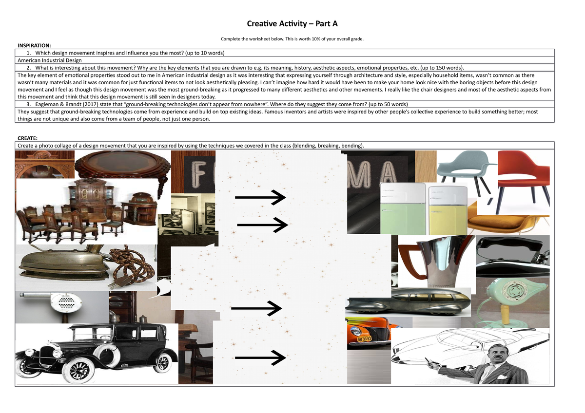 Worksheet A(5) - Creative Activity – Part A Complete the worksheet ...