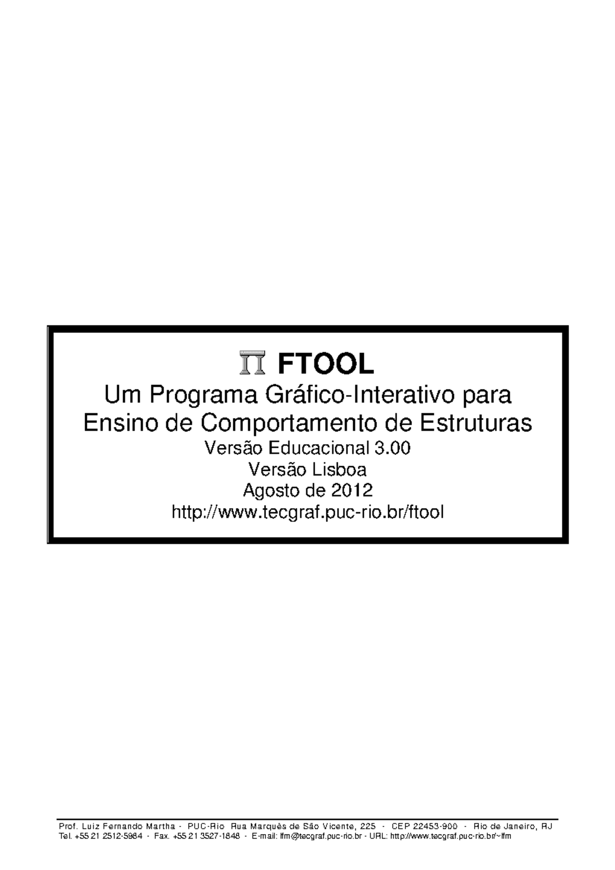 Manual de Instruções do Software Ftool - FTOOL Um Programa para Ensino ...