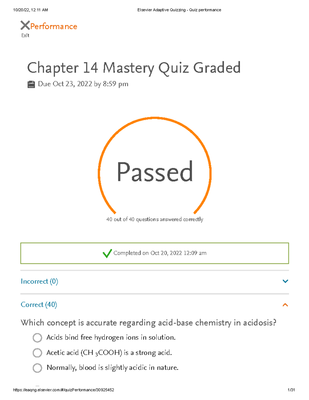 Chapter 14, Concepts of Acid-Base Balance EAQ - Exit Performance ...