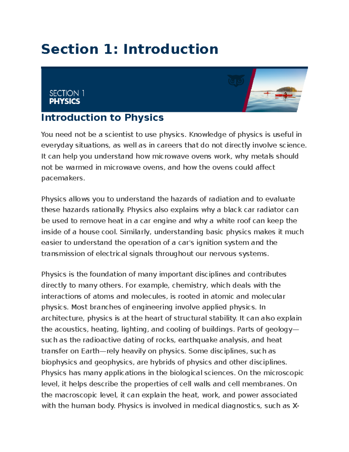 Physics - Class Notes - Section 1: Introduction Introduction to Physics ...