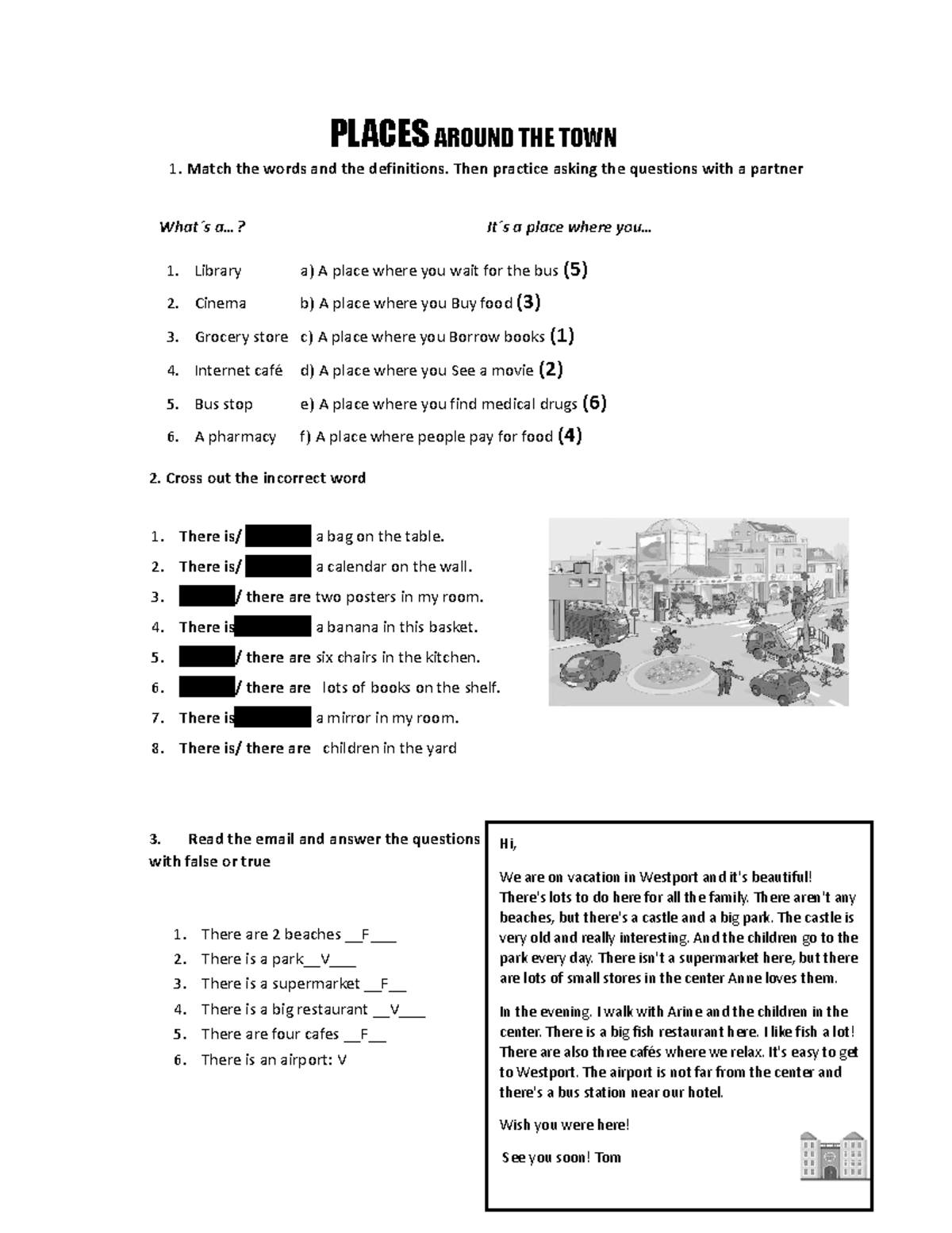 Activ 5 worksheetn Placesnaroundnthentownnnn - PLACES AROUND THE TOWN 1 ...