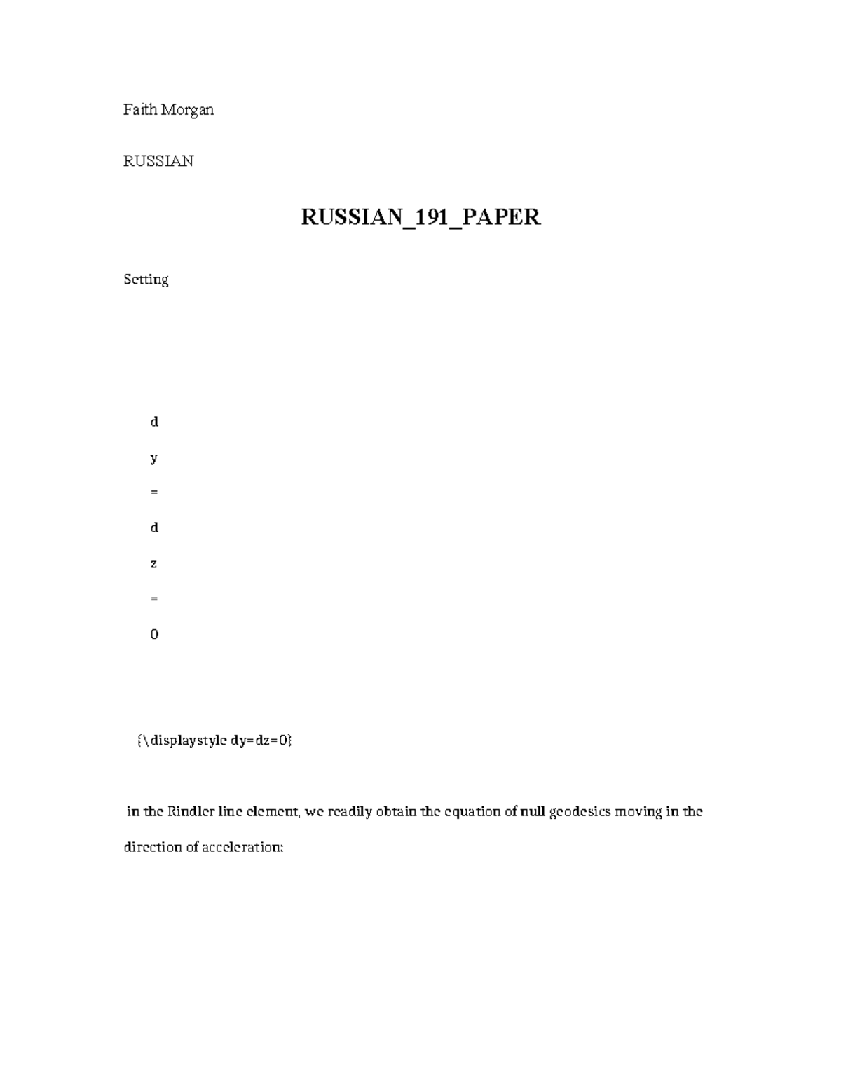 Russian 191 Paper - mabdhsvcbjdnkswijx - Faith Morgan RUSSIAN RUSSIAN ...