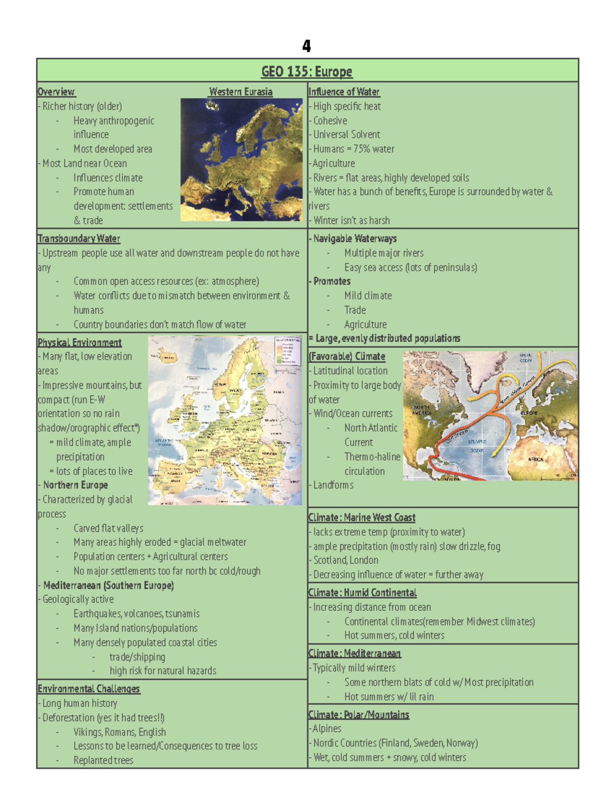 4. Europe 9/14 GEO 135 - GEO 135 - ISU - Studocu