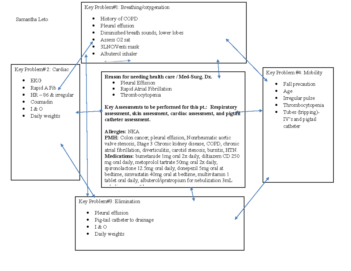 My concept map 1 - Samantha Leto Key Problem#1: Breathing/oxygenation ...
