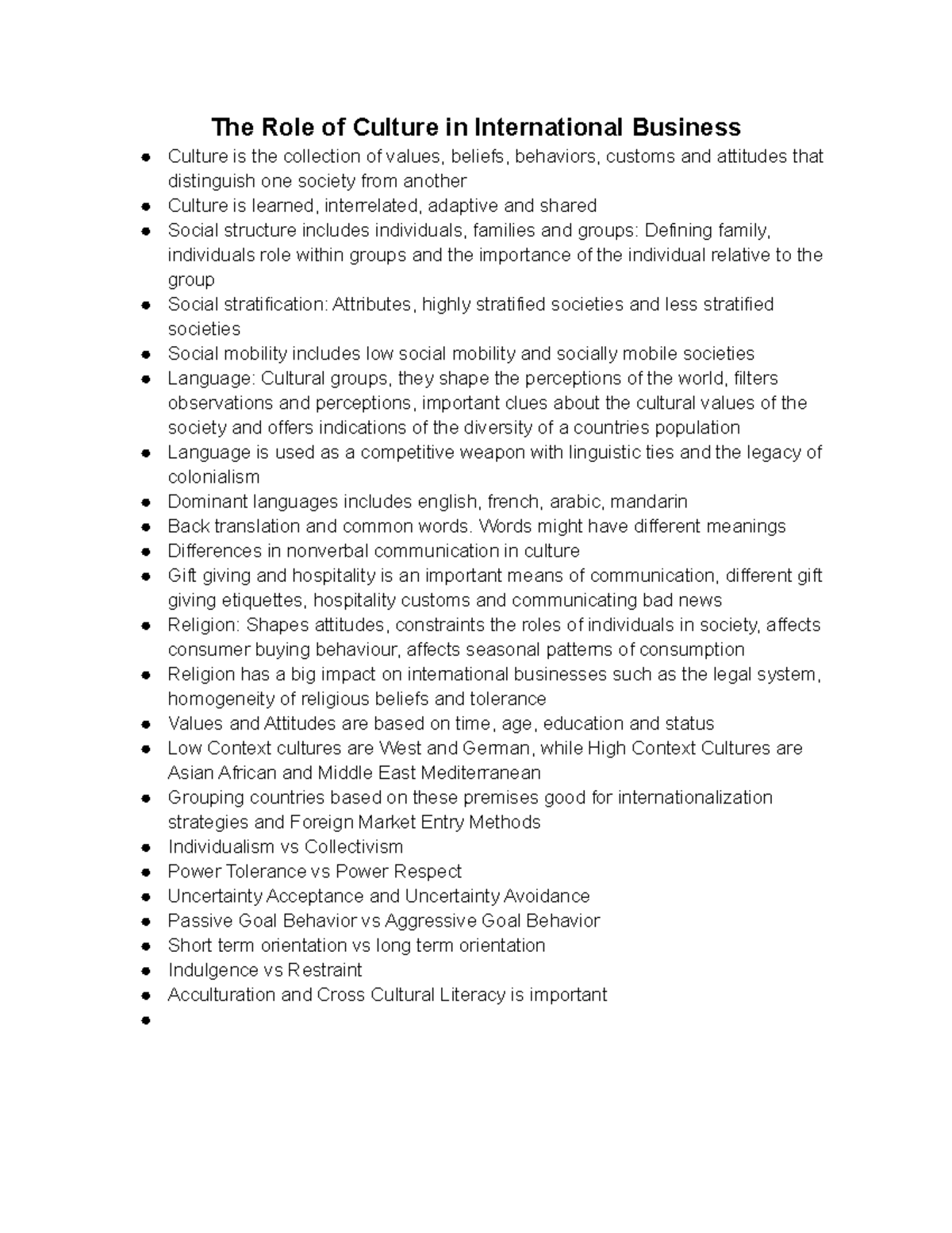 The Role of Culture in International Business - Words might have ...