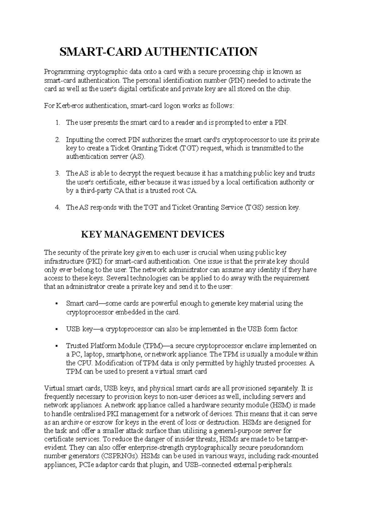 Implement Authentication Technologies - SMART-CARD AUTHENTICATION ...