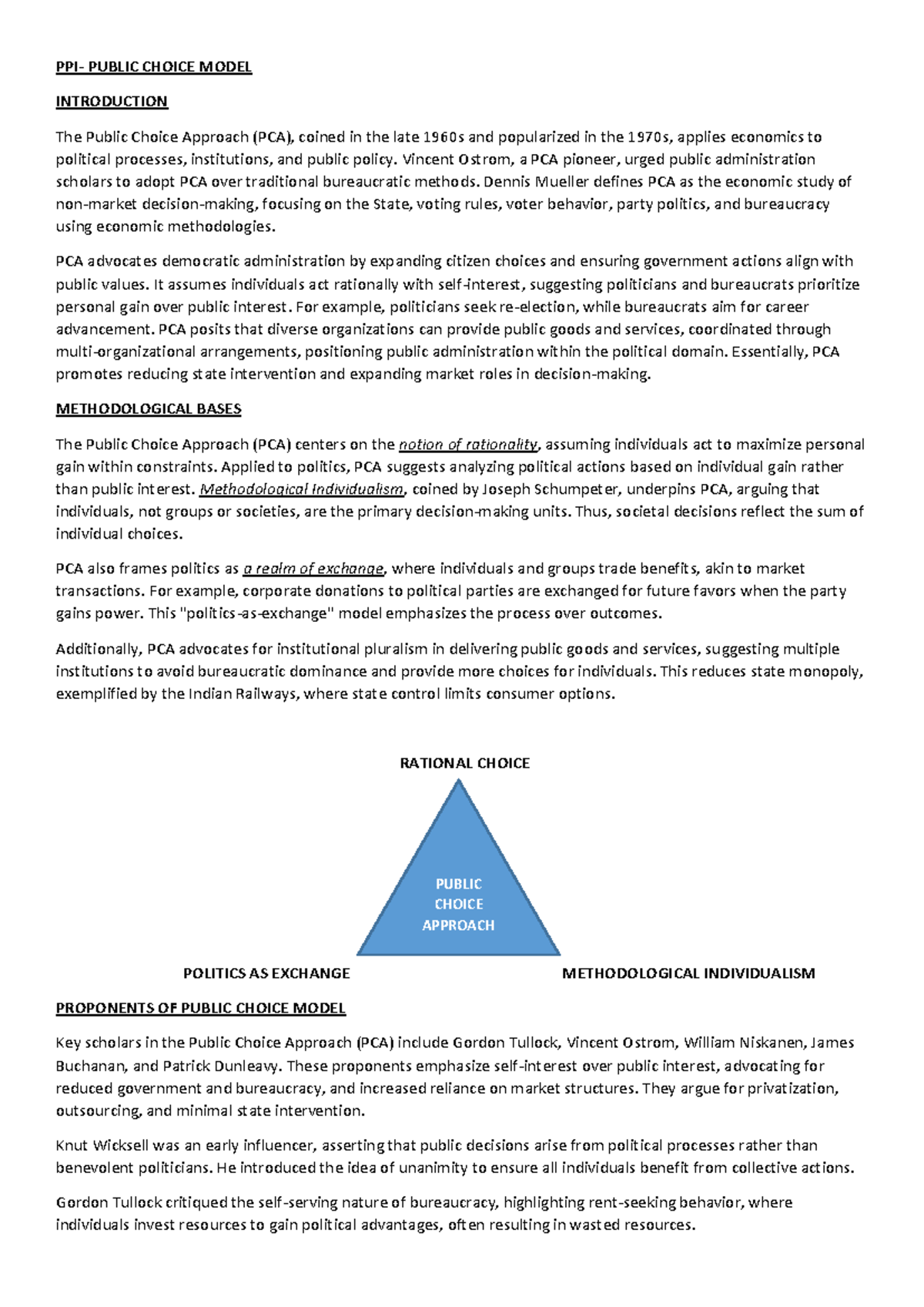 PPI- Public Choice Model - PPI- PUBLIC CHOICE MODEL INTRODUCTION The ...