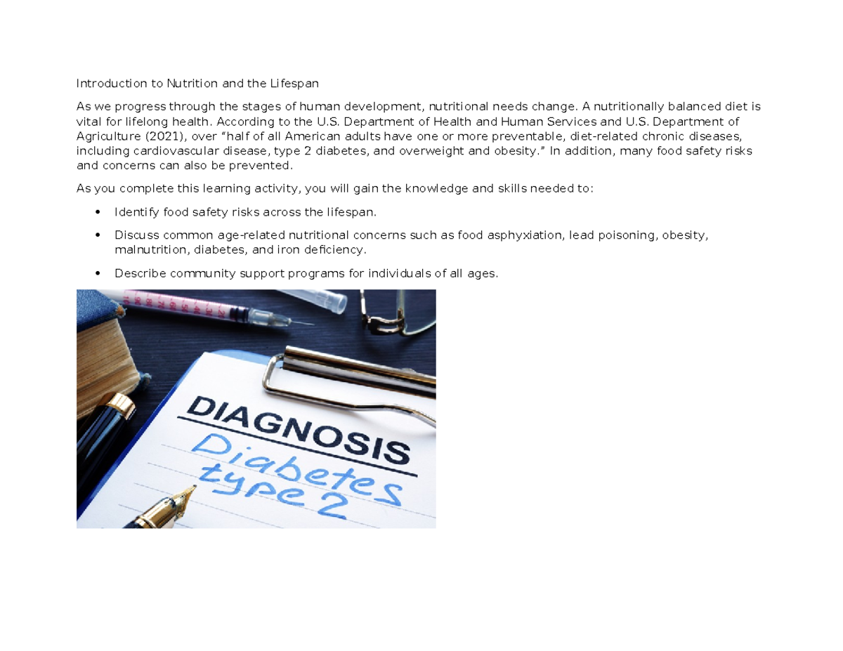 Week 5: Nutrition and the Lifespan - Introduction to Nutrition and the ...