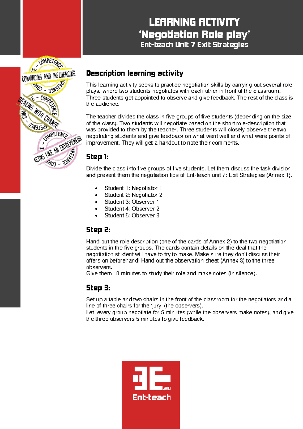 Learning Activity Unit 7 - 1 EN - LEARNING ACTIVITY ‘Negotiation Role ...