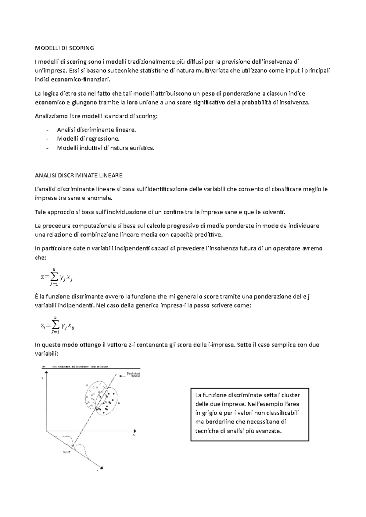 CAP 11 Sironi - MODELLI DI SCORING I modelli di scoring sono i modelli ...