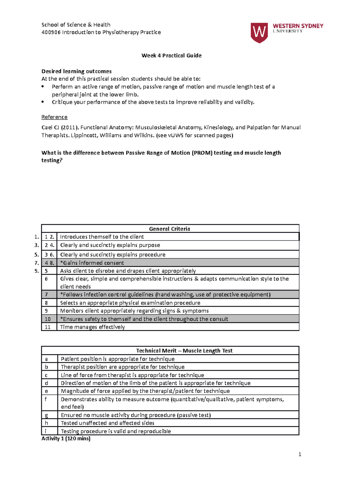 Week 4 Prac Guide - 400906 - UWS - Studocu