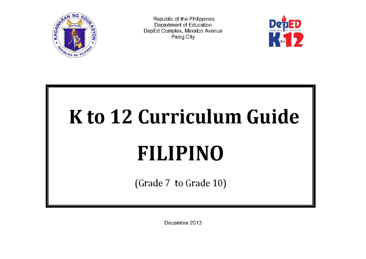 235191474 Filipino Grades 7 10 CG - Republic of the Philippines ...